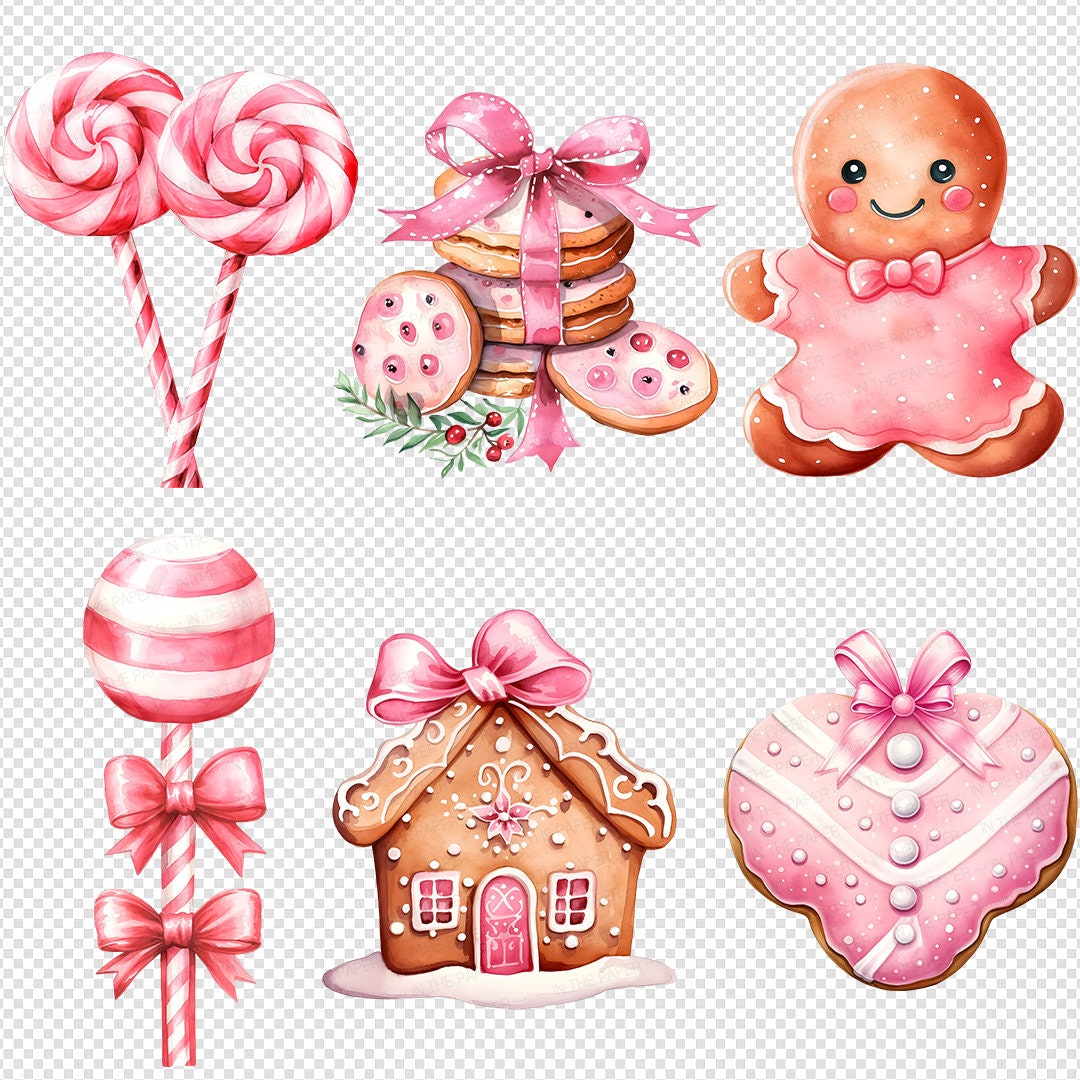 Pink Christmas PNG | Adorable Cute Watercolor Clip Art Little Girl ...