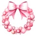 Adorable Pink Christmas Wreath PNG | Watercolor Clip Art Balls Leaves ...