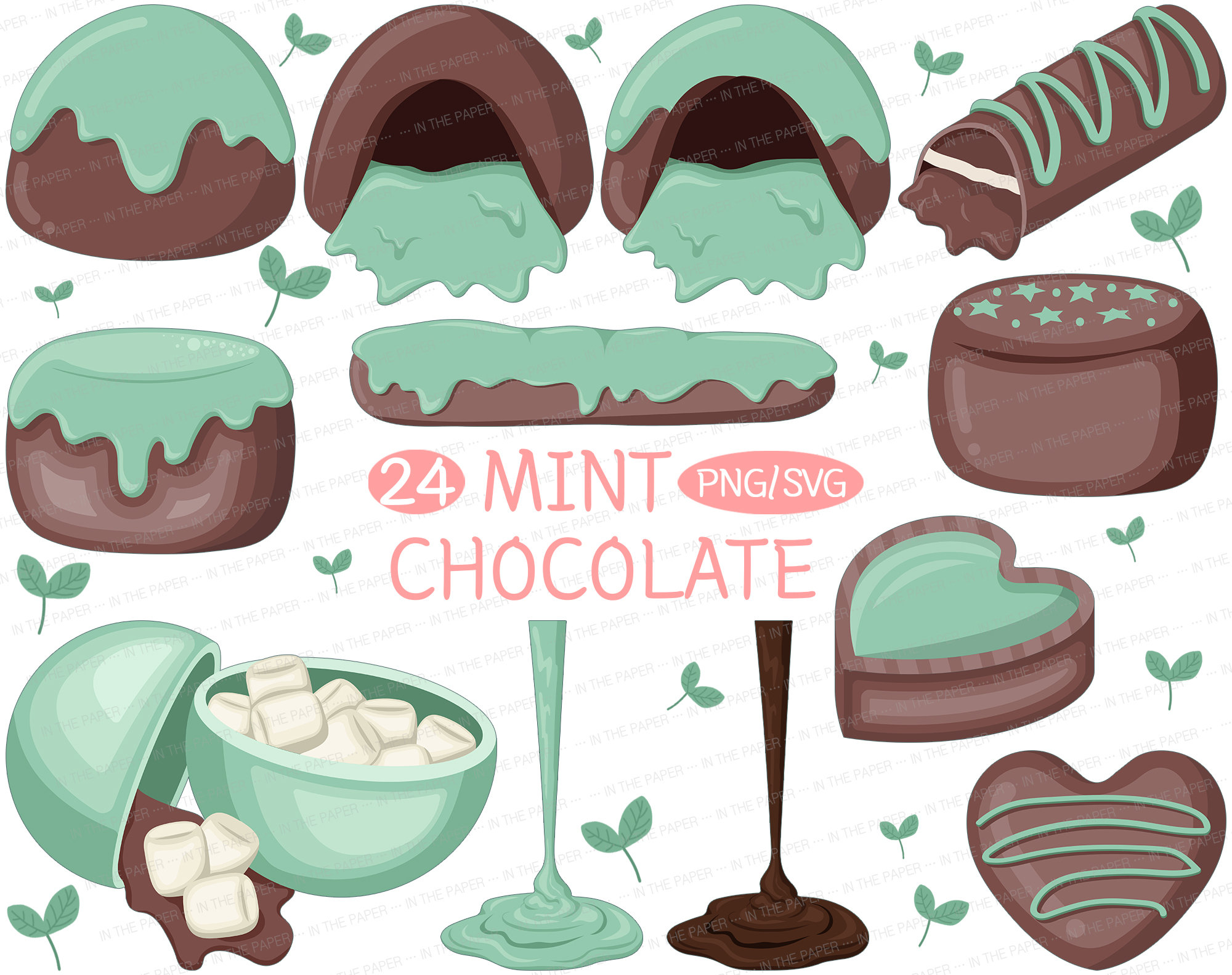 Mint Chocolate SVG | Dessert PNG, Sweets, Melted Chocolate, Choco ...