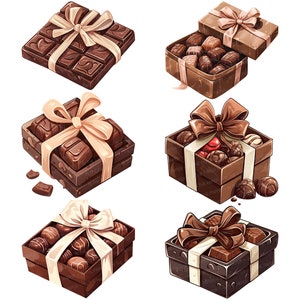 Cute Chocolate Gift Box PNG | Valentine's Day Sweets Clip Art Heart ...