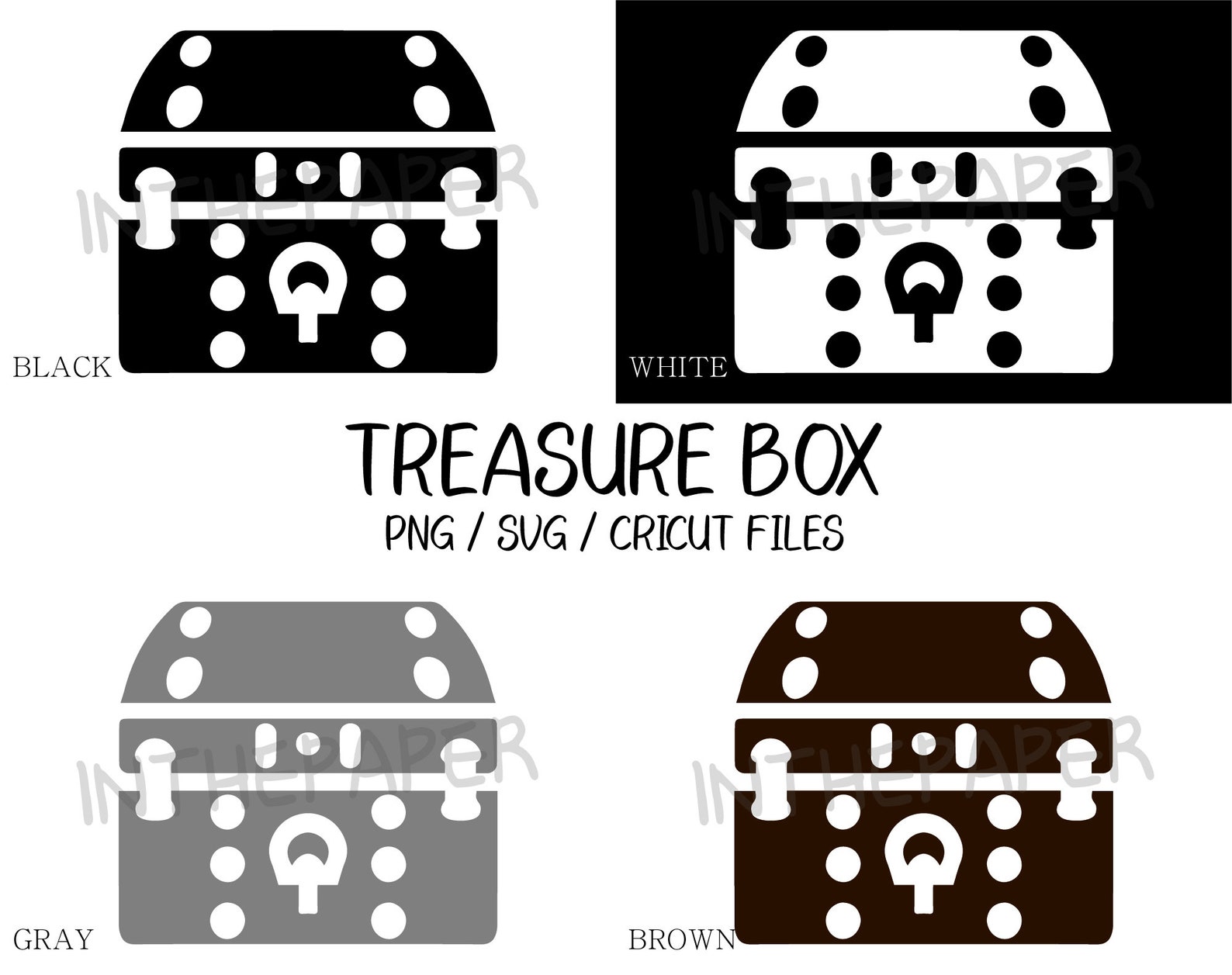 Treasure Chest SVG Treasure Chest PNG, Pirate, Scraps, Silhouette ...