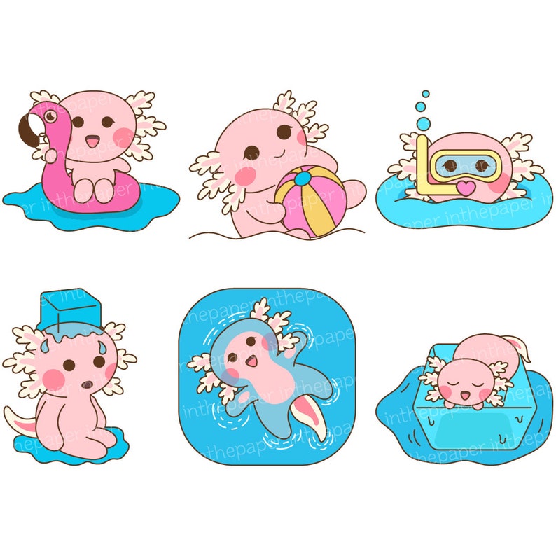 Cute Axolotl | Summer Clipart Uparupa Pink Salamander Float Beach Ball ...