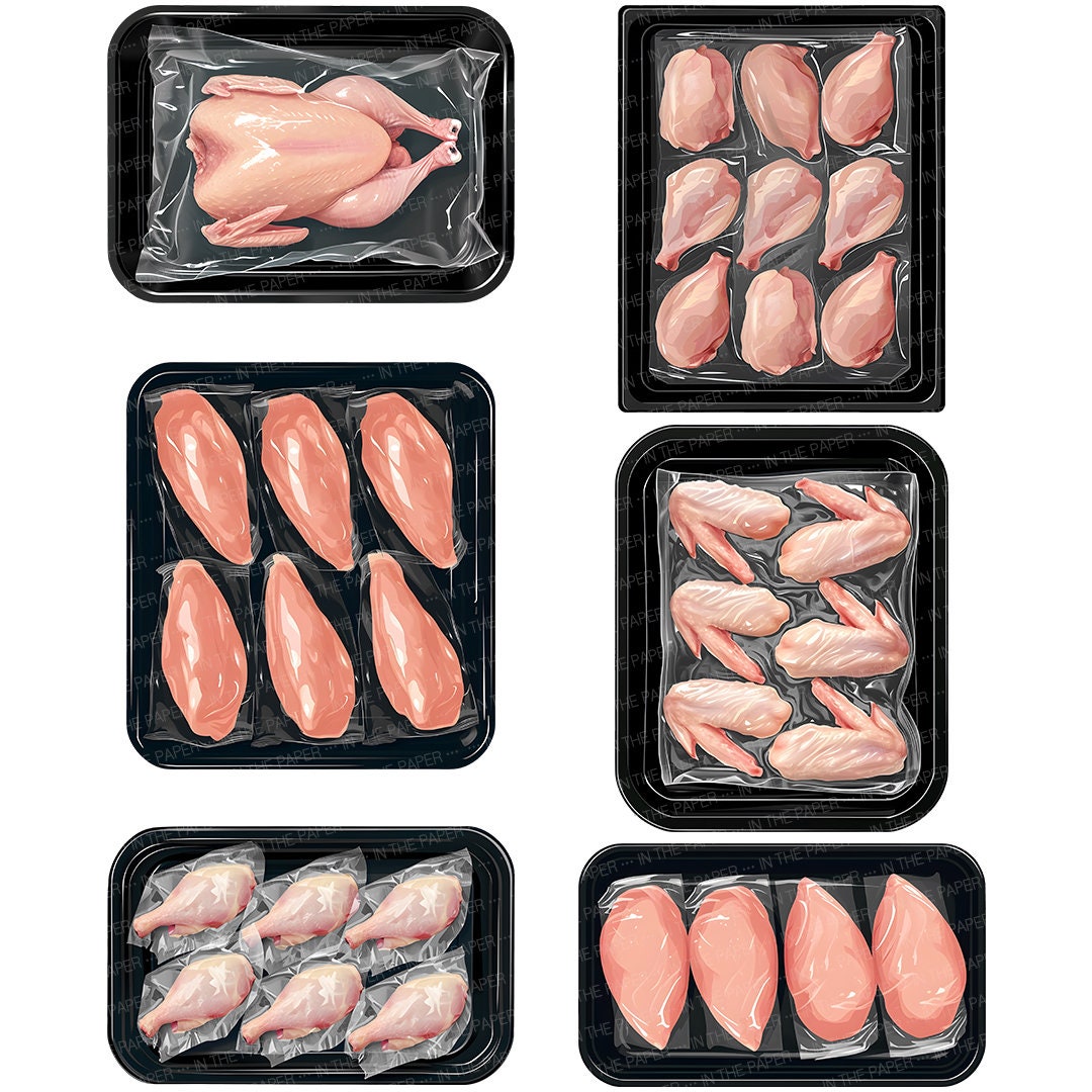 Meat Supermarket Packaging PNG | Raw Chicken Beef Pork Turkey Lamb ...
