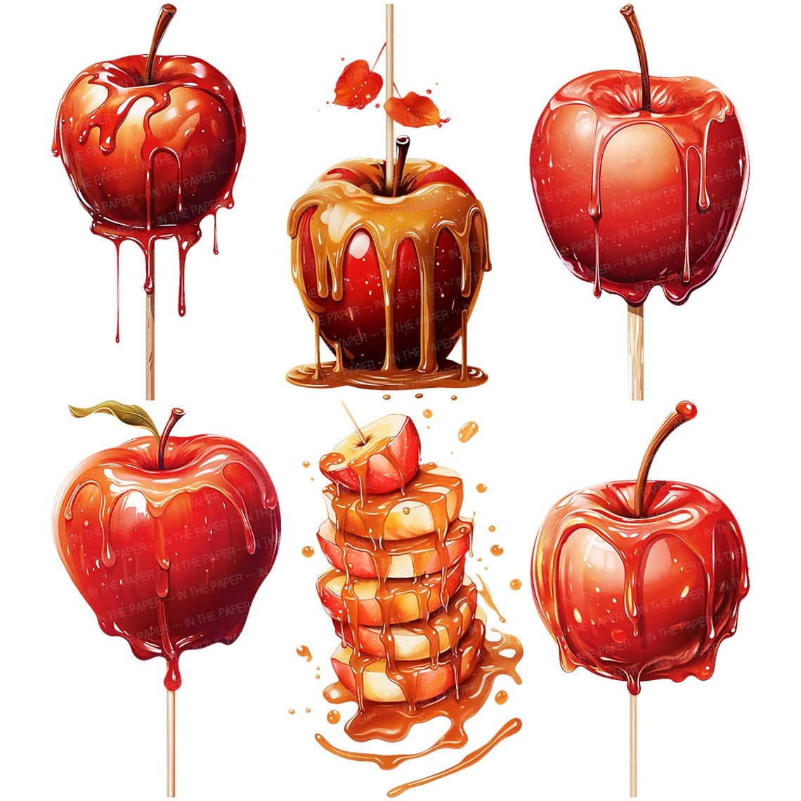 Caramel Apple PNG | Sweets Dessert Red Fruit Clip Art Candy Skewers ...