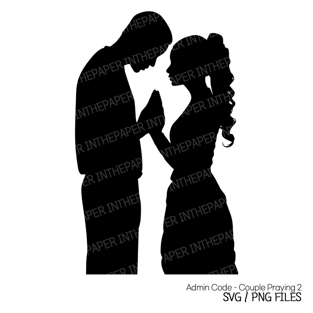 Praying Couple SVG Valentine's Day PNG Woman Man Hands Divine Christian ...