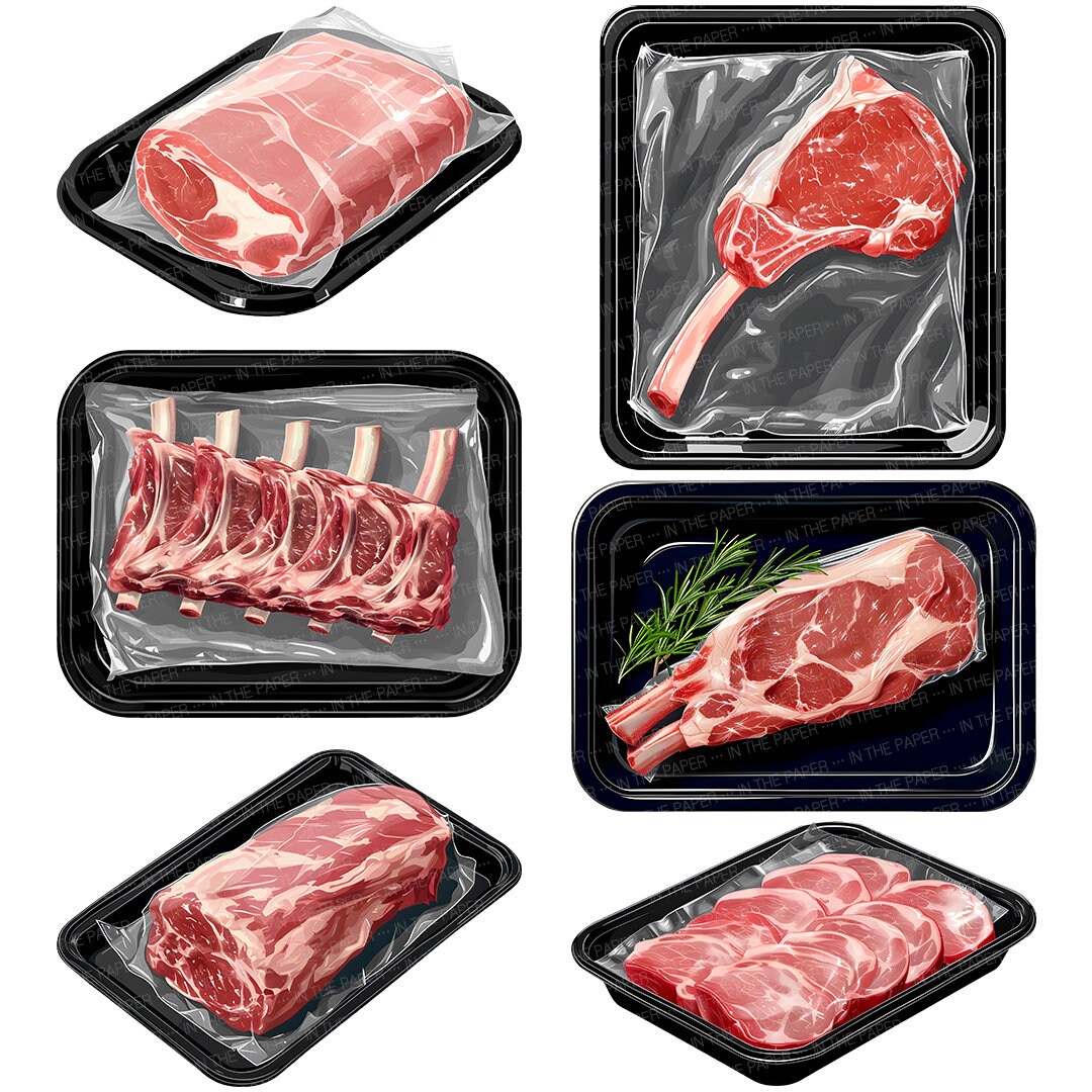 Meat Supermarket Packaging PNG | Raw Chicken Beef Pork Turkey Lamb ...