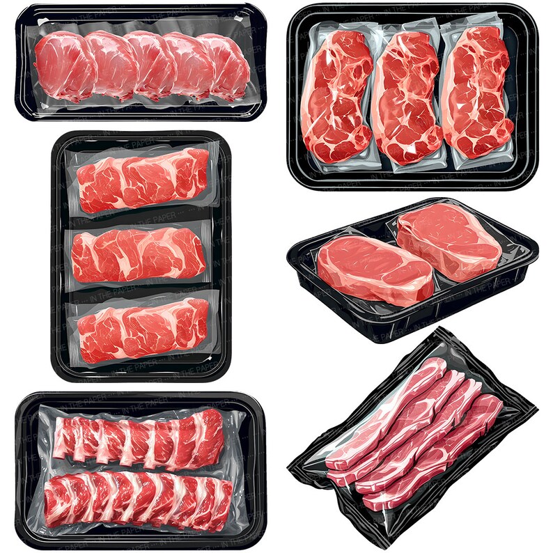 Meat Supermarket Packaging PNG | Raw Chicken Beef Pork Turkey Lamb ...