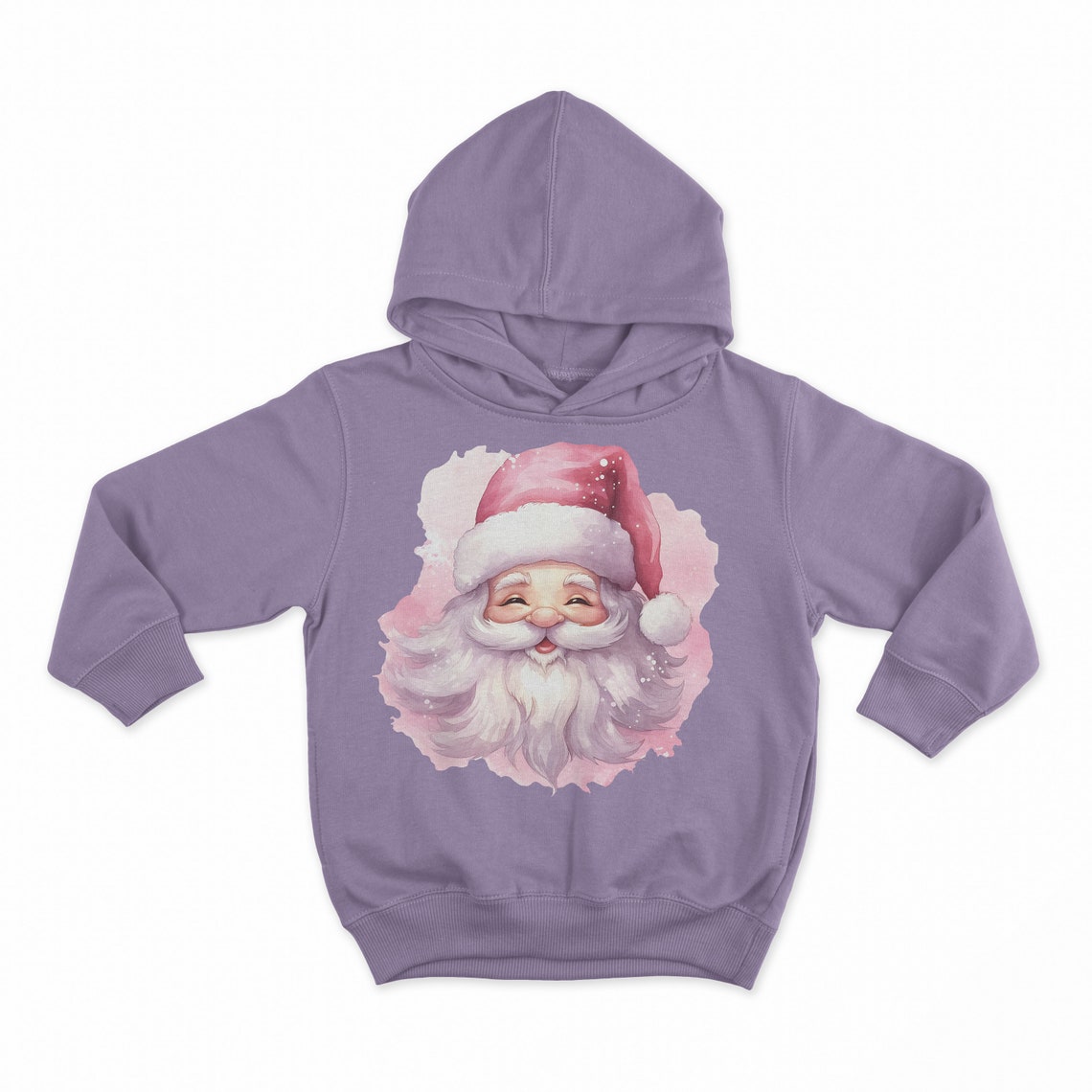 Smiling Pink Santa Face Watercolor PNG | Warm Christmas Decor ...