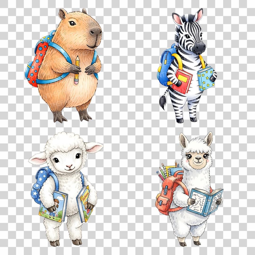 Back to School Cute Animal | Watercolor Dog Fox Monkey Koala Bear ...
