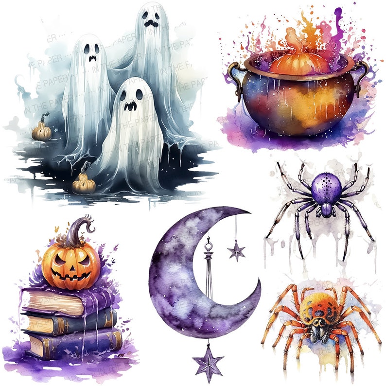 Cute Halloween PNG | Wizard Clip Art Witch Hat Magic Books Potions Jack ...
