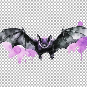 Watercolor Halloween Purple Bat PNG | Clip Art, Violet, Animal ...