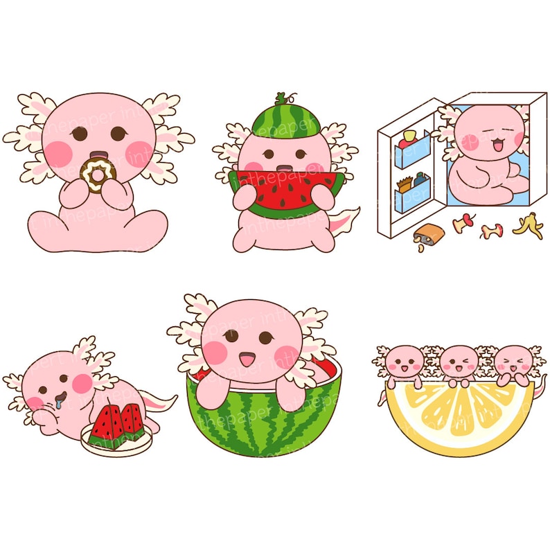 Cute Axolotl | Summer Clipart Uparupa Pink Salamander Float Beach Ball ...