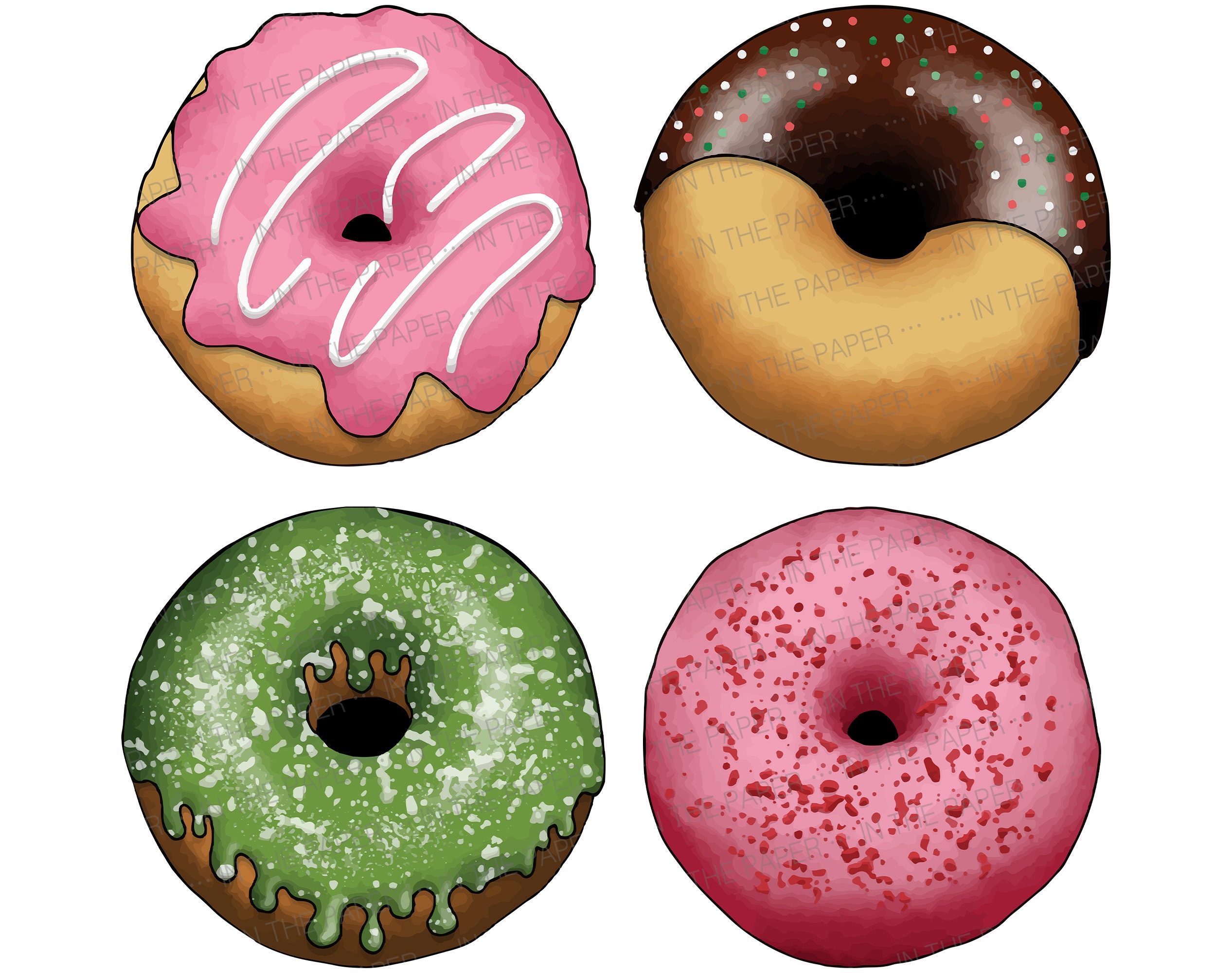 Donut SVG PNG Dessert Clip Art Sweet Dessert Chocolate - Etsy