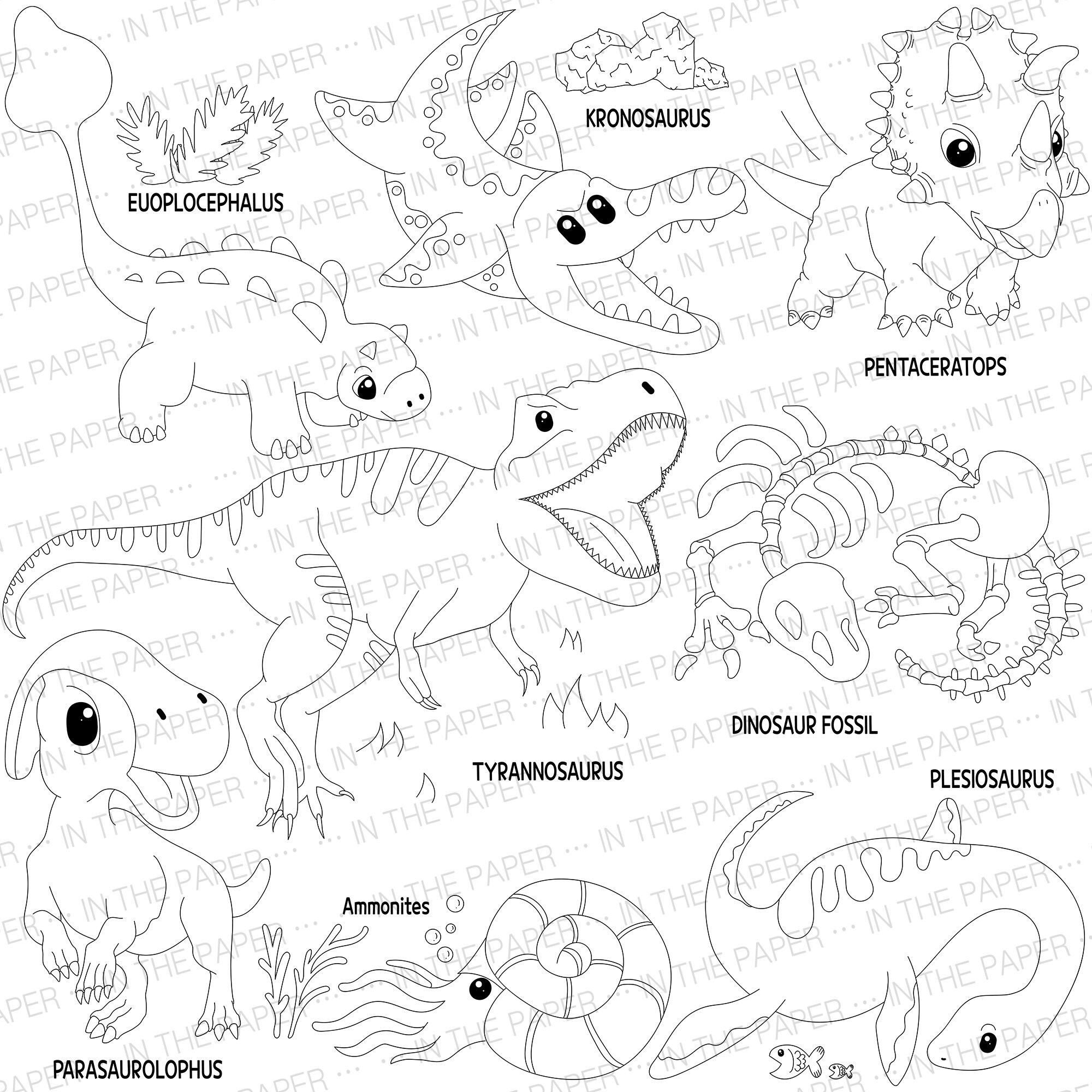 DINOSAUR COLORING PAGE Printable Coloring Book for Kid, Tyrannosaurus ...