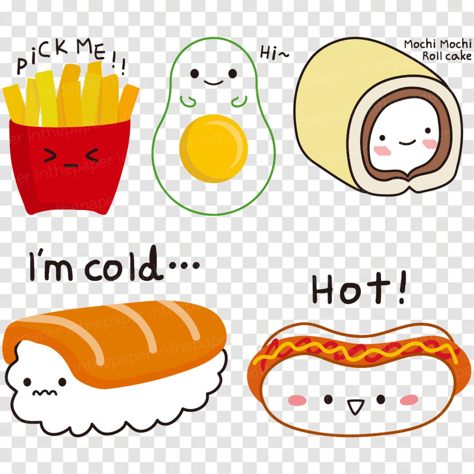 Kawaii Food PNG Cute Stickers SVG Korean Dessert Sweet Japanese Hot Dog ...