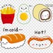 Kawaii Food PNG Cute Stickers SVG Korean Dessert Sweet Japanese Hot Dog ...