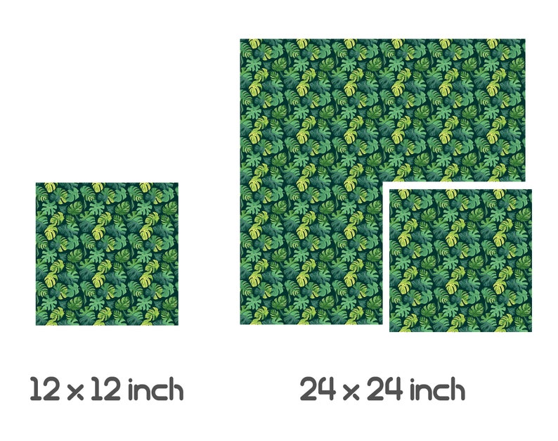 Seamless Tropical Leaves Digital Papers Background, Scrapbook, Wall Art ...