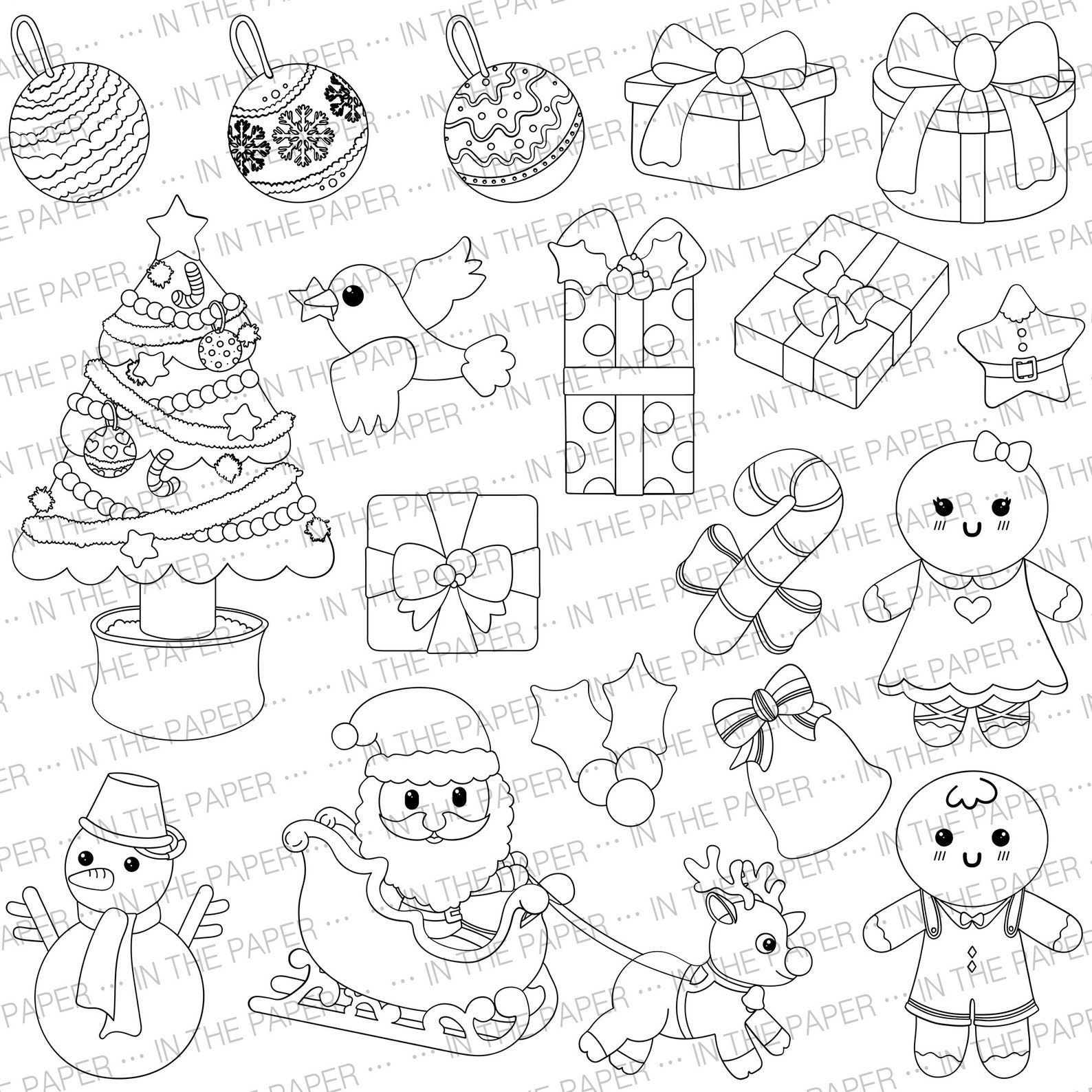 CHRISTMAS Coloring Pages Png Svg Jpg Eps Pdf Santa - Etsy