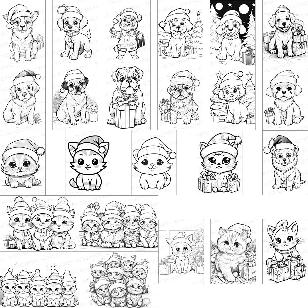 120 Christmas Animal Coloring Page for Kid Book Baby Cute - Etsy