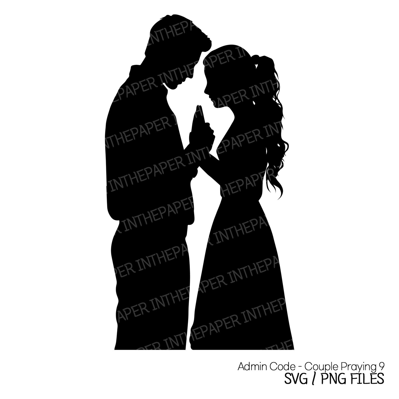 Praying Couple SVG Valentine's Day PNG Woman Man Hands Divine Christian ...