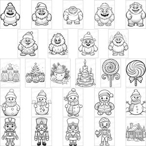 200 Cute Christmas Coloring Pages for Kids | Animal Book Children Santa ...
