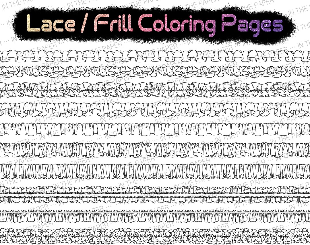 Lace Coloring Pages | Frill Clip Art, String, Vector, Pleat. Coloring ...