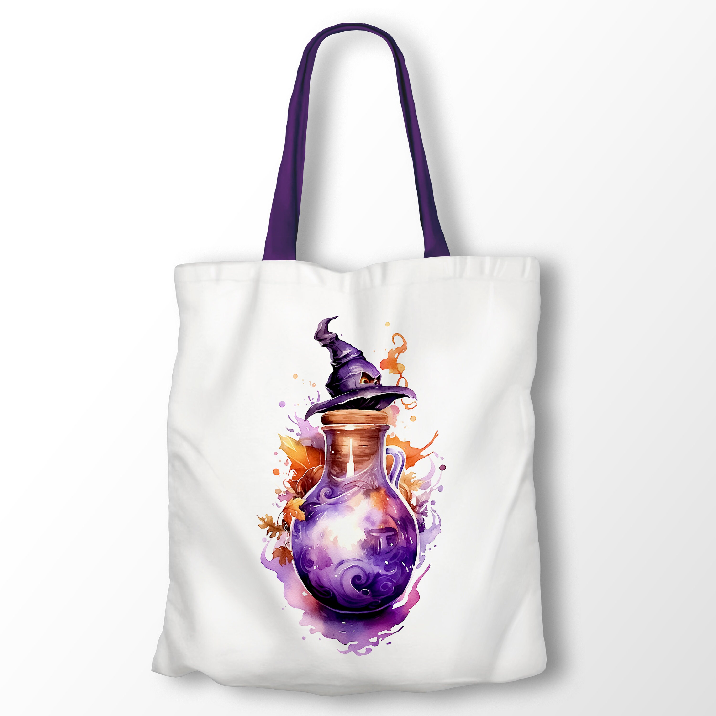 Watercolor Witch Hat Potion Glass Bottle PNG Witch Hat, Magic, Vial ...