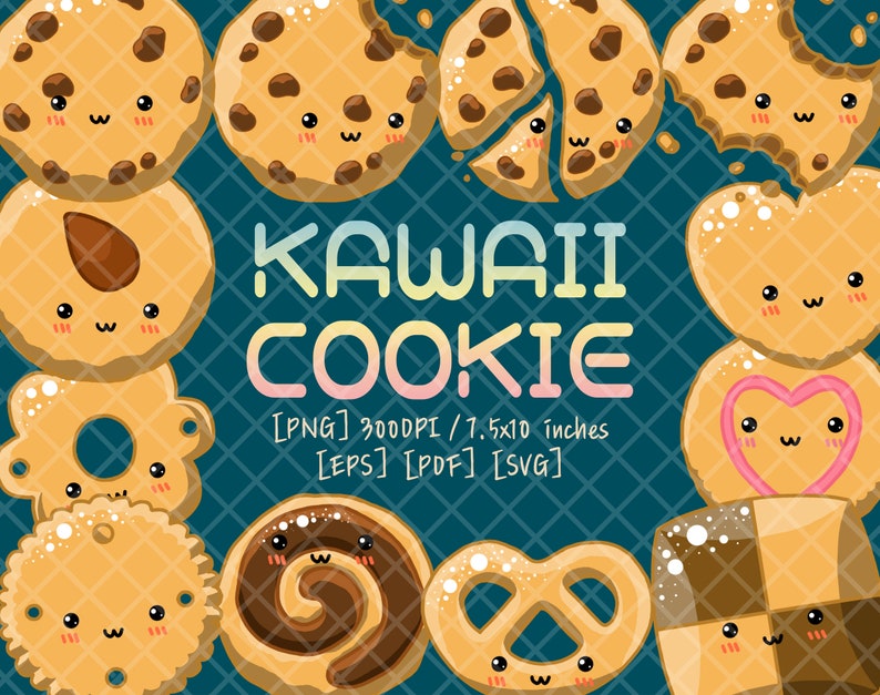 Kawaii Cookie Cookie Chip Chocolate Chip Cookie Heart - Etsy