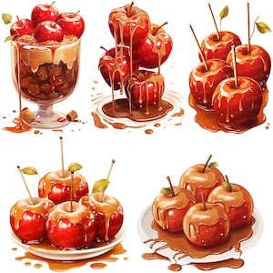 Caramel Apple PNG | Sweets Dessert Red Fruit Clip Art Candy Skewers ...