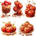 Caramel Apple PNG Sweets Dessert Red Fruit Clip Art Candy Skewers Nuts ...