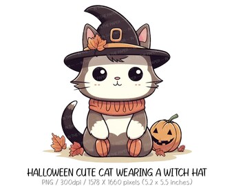 Sitting Halloween Cute Cat PNG Halloween Clip Art Cute - Etsy
