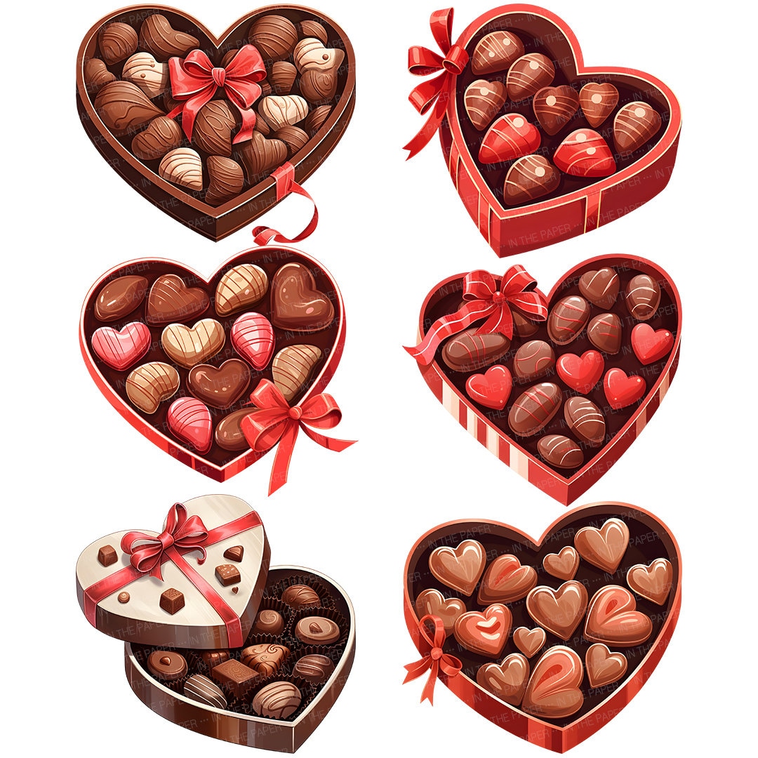 Cute Chocolate Gift Box PNG Valentine's Day Sweets Clip Art Heart Candy ...