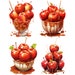 Caramel Apple PNG Sweets Dessert Red Fruit Clip Art Candy Skewers Nuts ...