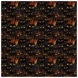 Seamless Dark Halloween Cat Digital Paper / Pumpkin, Black Cat ...