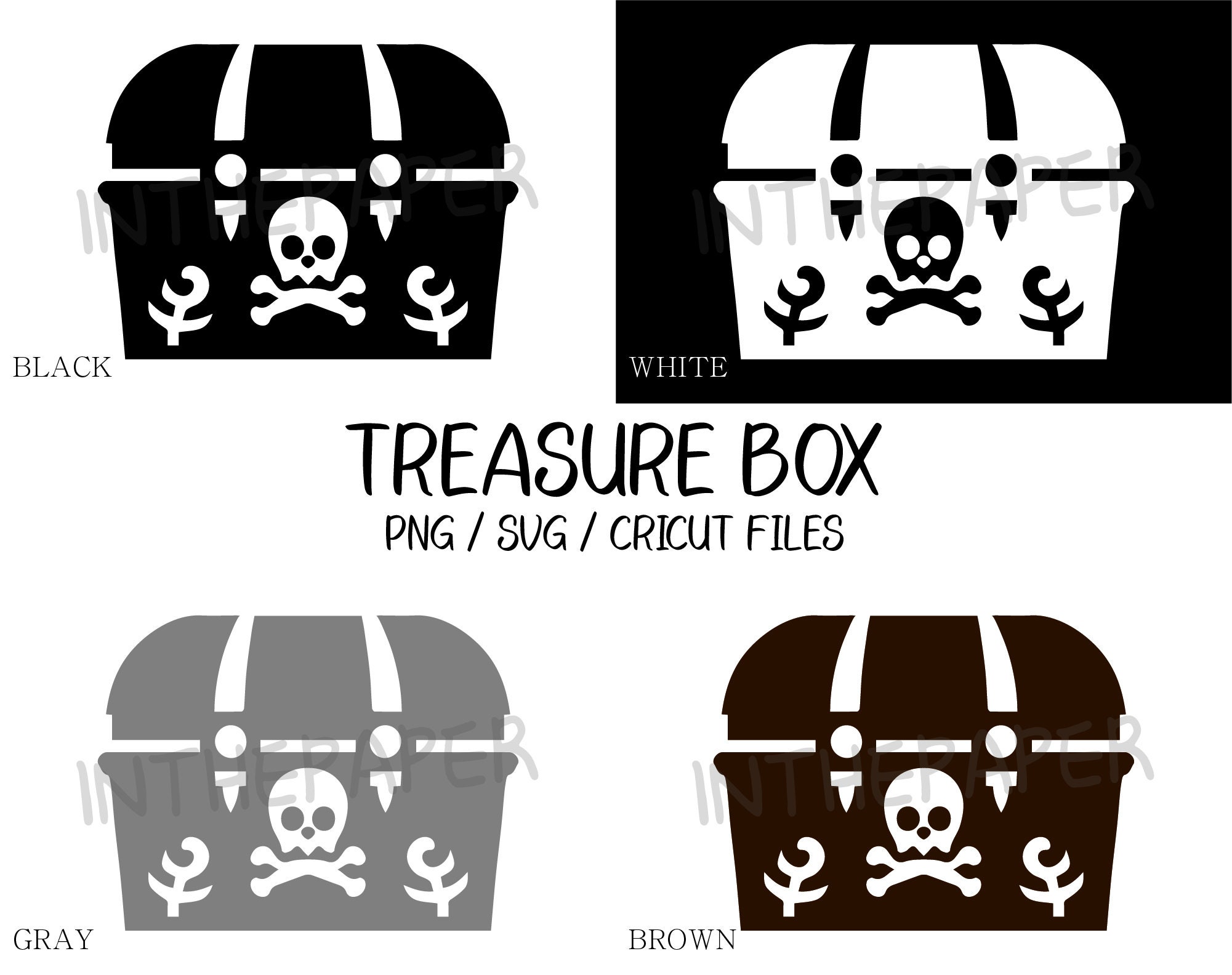 Treasure Chest SVG Treasure Chest PNG, Pirate, Scraps, Silhouette ...