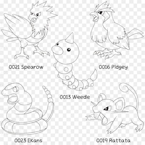 Pokemon Coloring Papers | for Kids PNG SVG Blackline Animal Outline ...