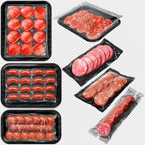 Processed Meat Packaging PNG | Market Plastic Polyethylene Bacon Beef ...