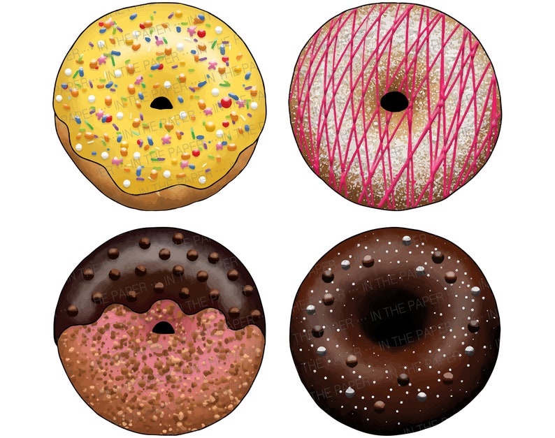 Donut SVG PNG Dessert Clip Art Sweet Dessert Chocolate - Etsy