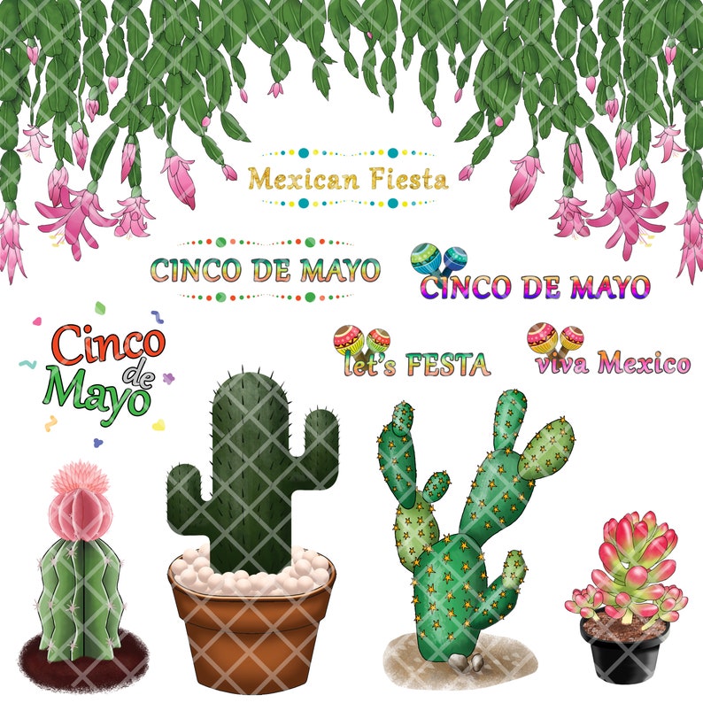 Mexican Style PNG Mexico, Margarita, Cactus, Cinco De Mayo Clip Art ...