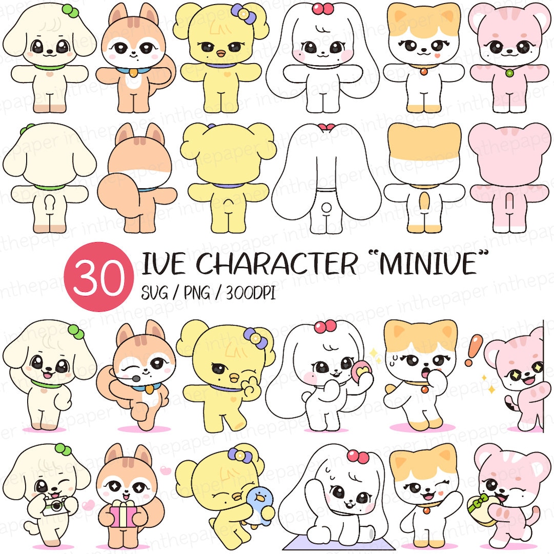 IVE Character Minive SVG PNG Clipart K-pop Dive Korean Girl Group Idol ...