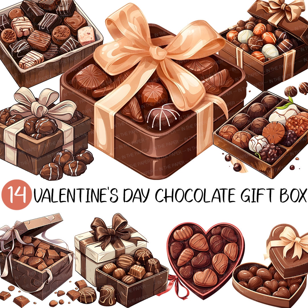 Valentines Day Chocolate Gift Box PNG | Sweets Clip Art Heart Candy ...