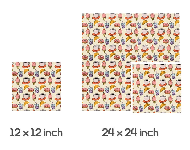 Seamless Cute Doodle Digital Paper Fruit Flower Sea - Etsy