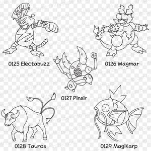 Pokemon Coloring Paper | Kid PNG SVG Blackline Outline Pokédex ...