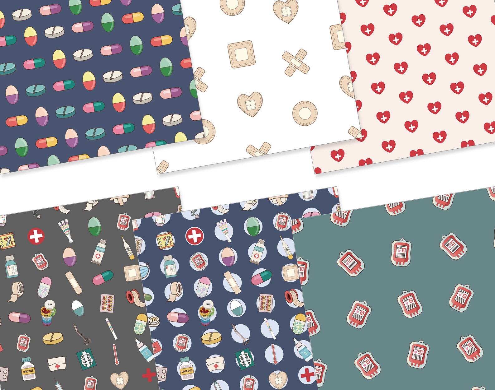 Medical Digital Paper | Pastel Seamless Background Cute Nurse Pharmacy ...