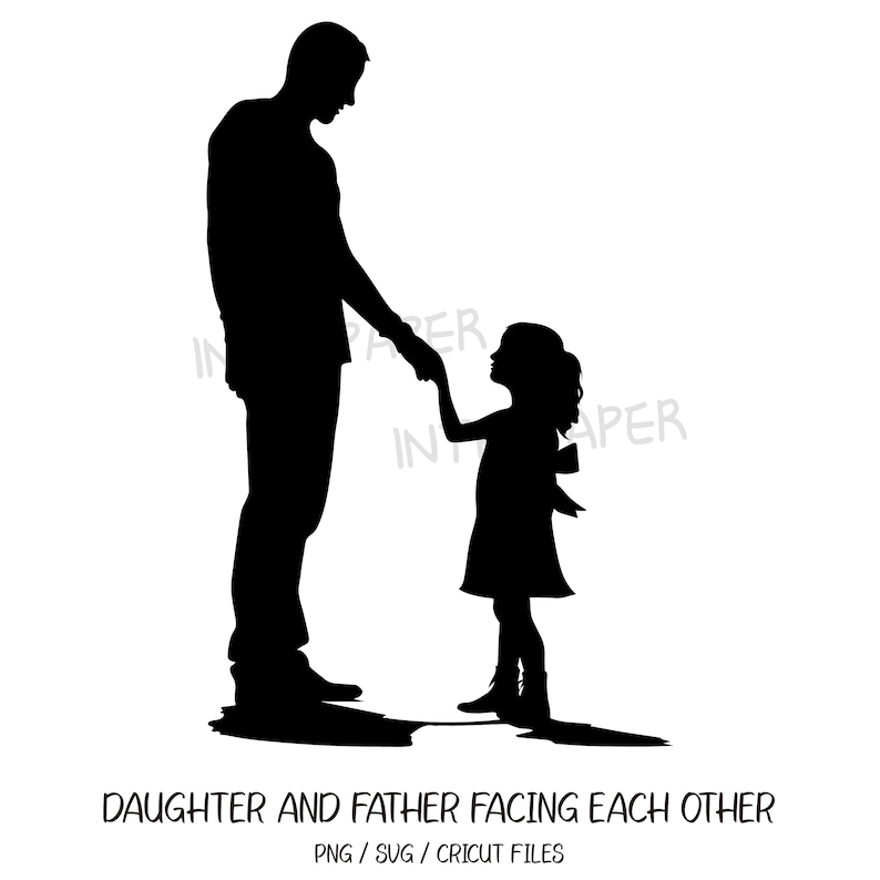 Daughter and Father Facing Each Other | Father's Day PNG, Silhouette ...