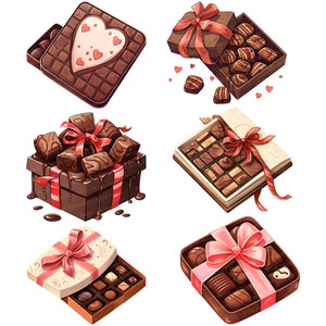 Cute Chocolate Gift Box PNG | Valentine's Day Sweets Clip Art Heart ...