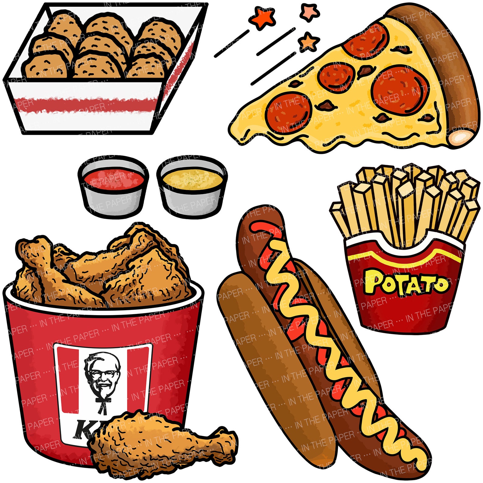 Fast Food SVG | Junk Food PNG, Clip Art, Menu, PNG, Hamburger, Corn Dog ...