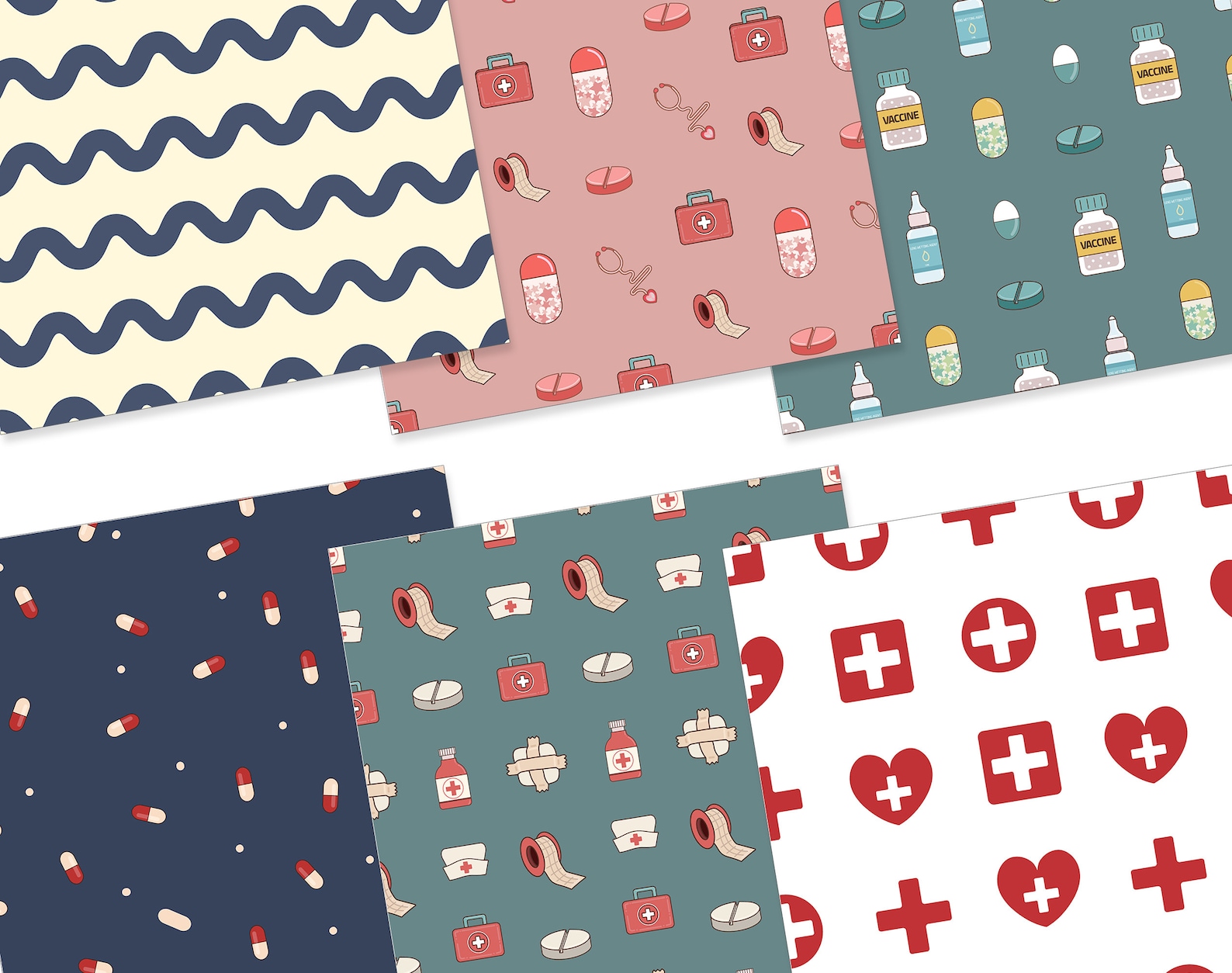 Medical Digital Paper | Pastel Seamless Background Cute Nurse Pharmacy ...
