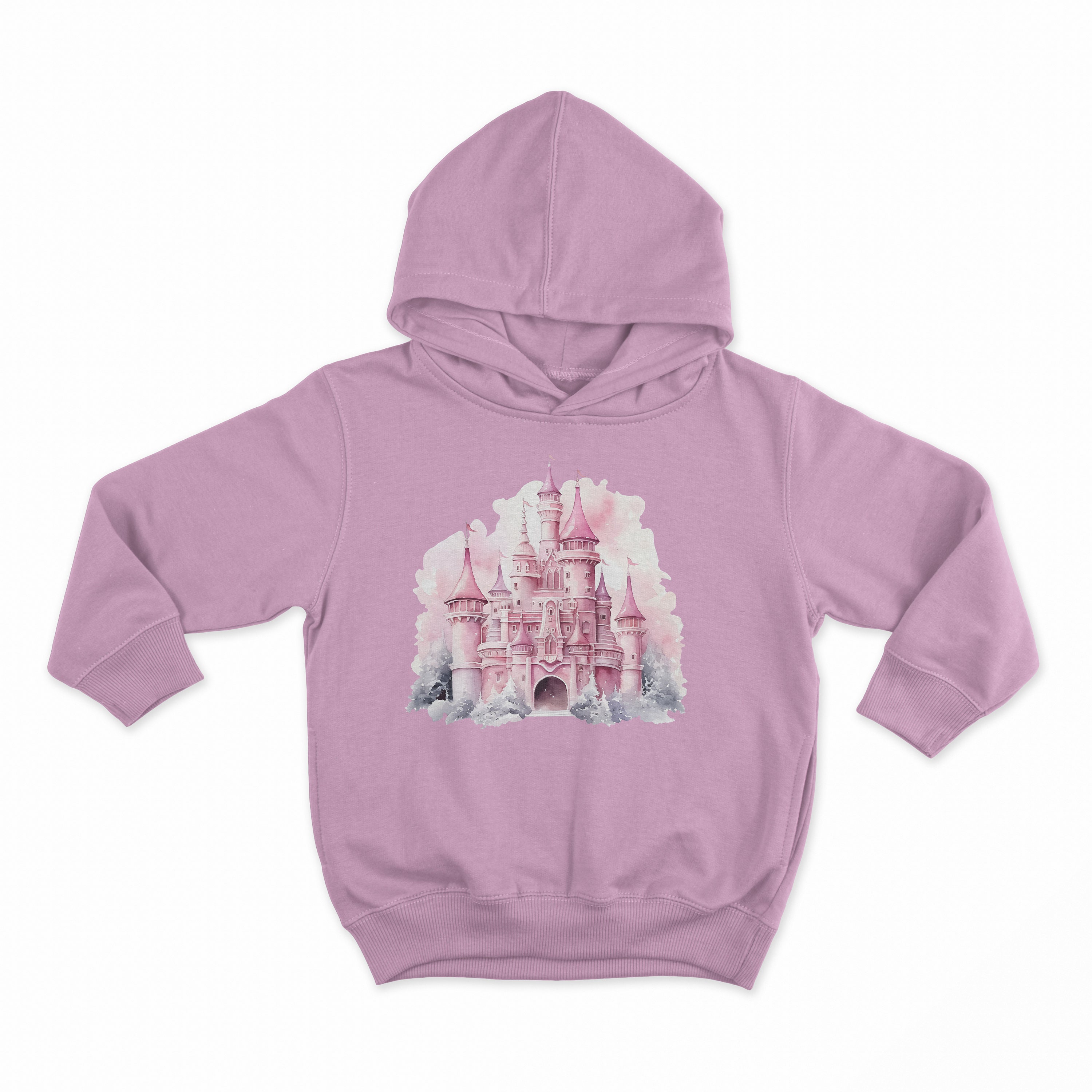 Enchanting Pink Palace Amidst Nature PNG | Watercolor Clip Art Cozy ...