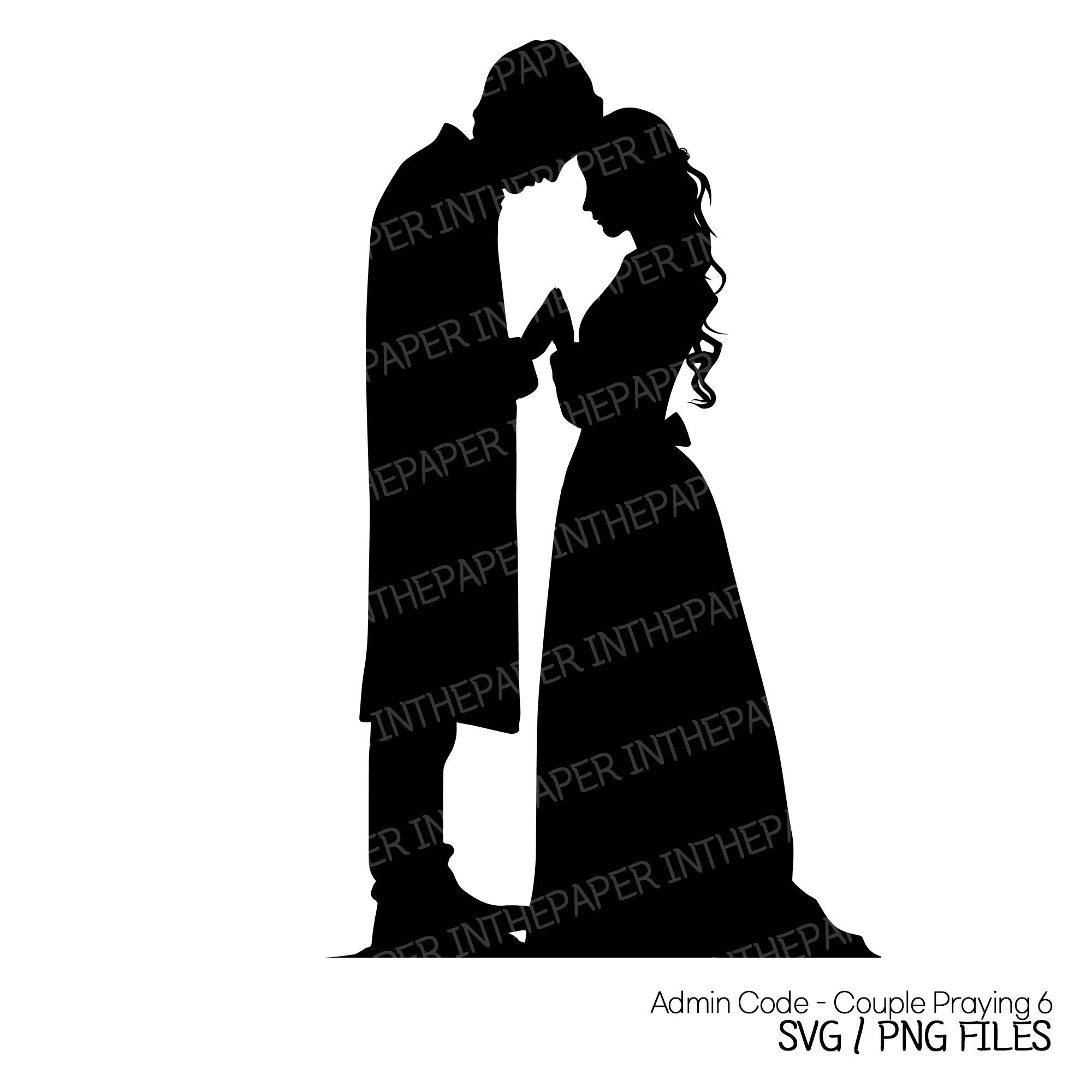 Praying Couple SVG Valentine's Day PNG Woman Man Hands Divine Christian ...